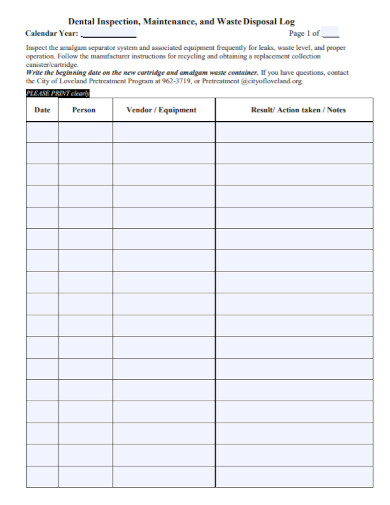 Maintenance Log Template - 17+ Word, Excel, PDF Documents!