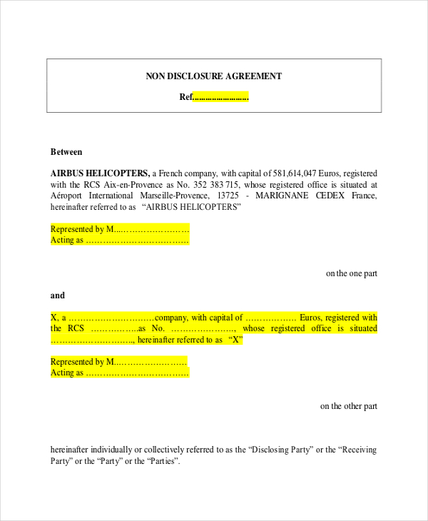 Free Non Disclosure Agreement Form – 10+ Free Word, PDF Documents Download