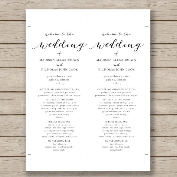 Invitation Kits Paper Party Supplies Wedding Program Printable 