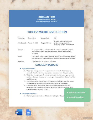 30+ Work Instruction Templates - Free Sample, Example Format