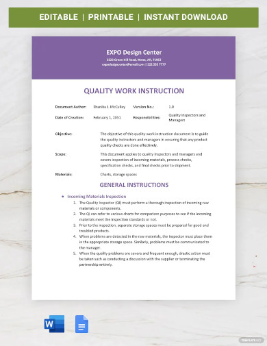 30+ Work Instruction Templates - Free Sample, Example Format