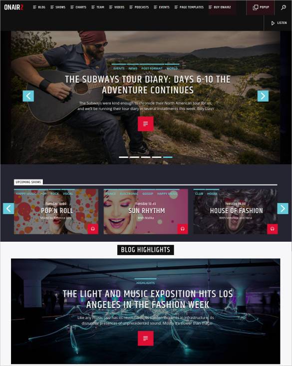 29+ Radio Station Website Themes & Templates