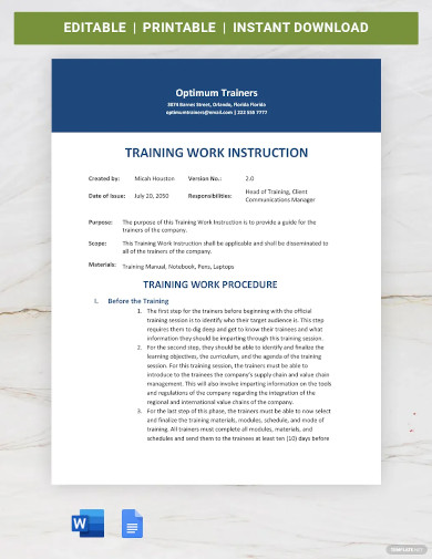 30+ Work Instruction Templates - Free Sample, Example Format