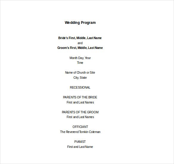 79+ Wedding Program Template - Word, PDF, PSD Documents Download!