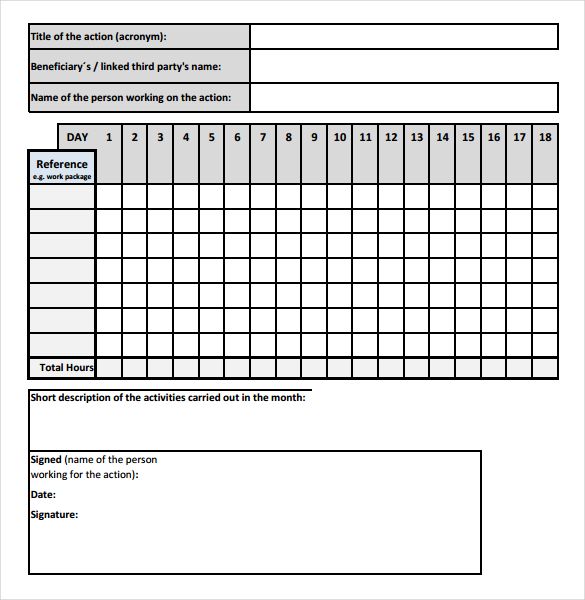 12+ Legal and Lawyer Timesheet Templates – PDF, Word, Excel