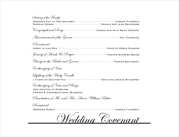 Wedding Program Templates – 15+ Free Word, PDF, PSD Documents Download