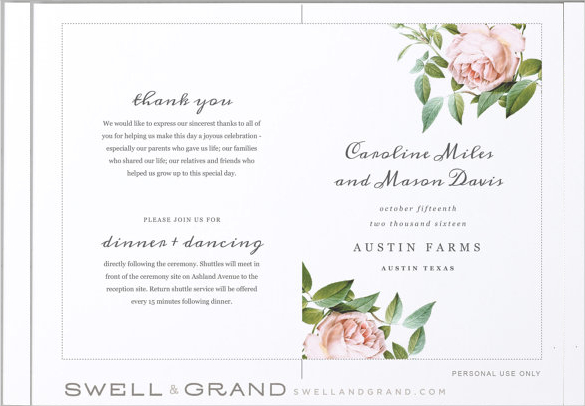 Wedding Program Templates – 15+ Free Word, PDF, PSD Documents Download