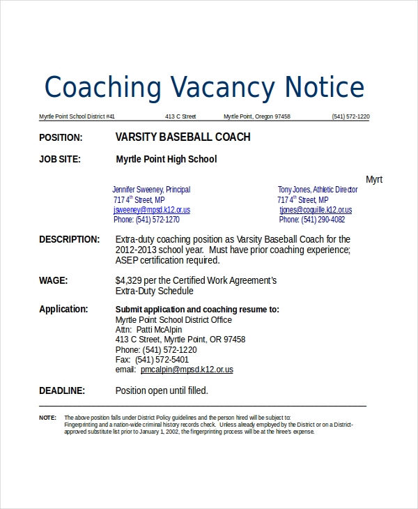 Coaching Resume Template Word