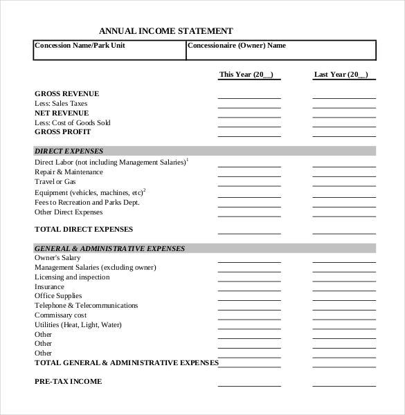 Income Statement Template - 25+ Free Word, Excel, PDF Documents Download
