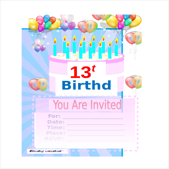 Birthday Invitation Templates Free Word Templates