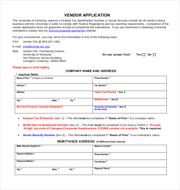 Vendor Application Template – 10+ Free Word, PDF Documents Download