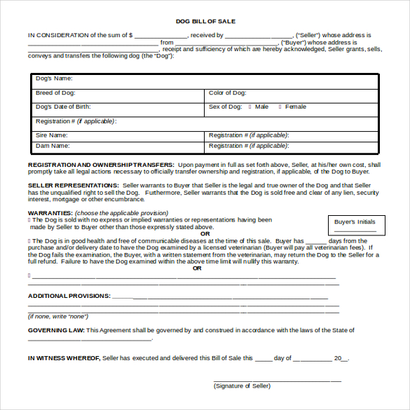 11+ Microsoft Word Bill of Sale Templates