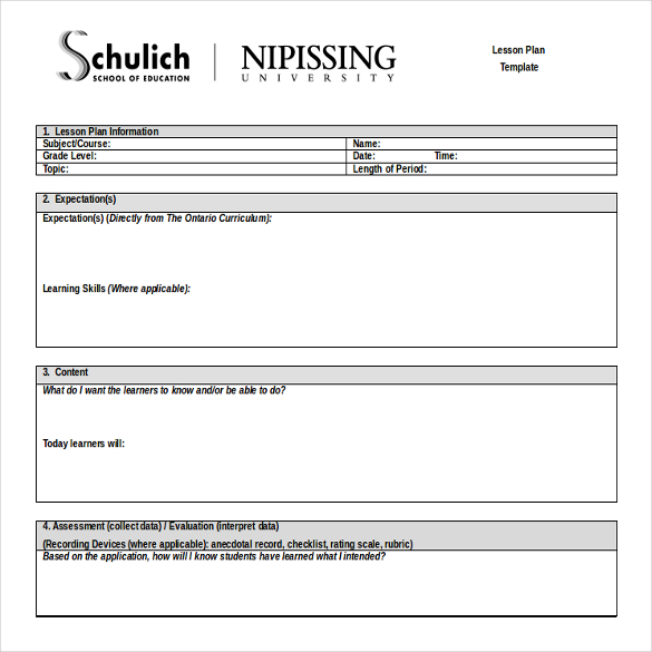 18+ Microsoft Word Lesson Plan Templates