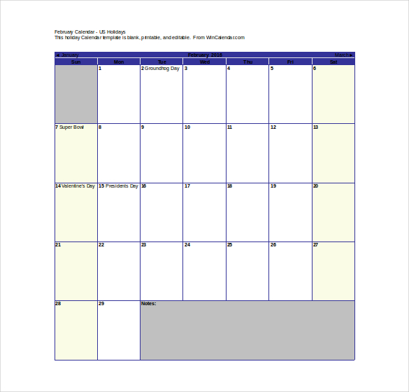 Ms Word Calendar Template