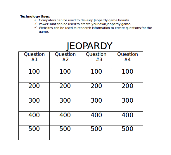 13+ Microsoft Word Jeopardy Templates Download