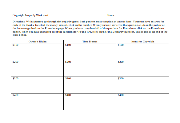 13+ Microsoft Word Jeopardy Templates Download