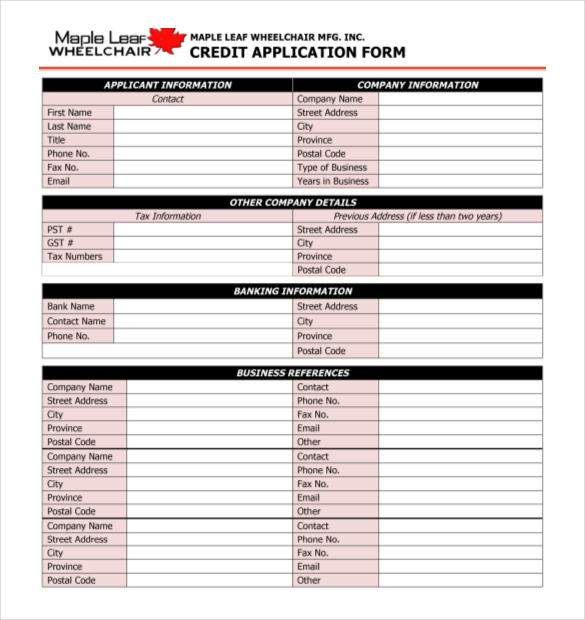 20+ Credit Application Templates - Google Docs, Apple Pages, Word ...