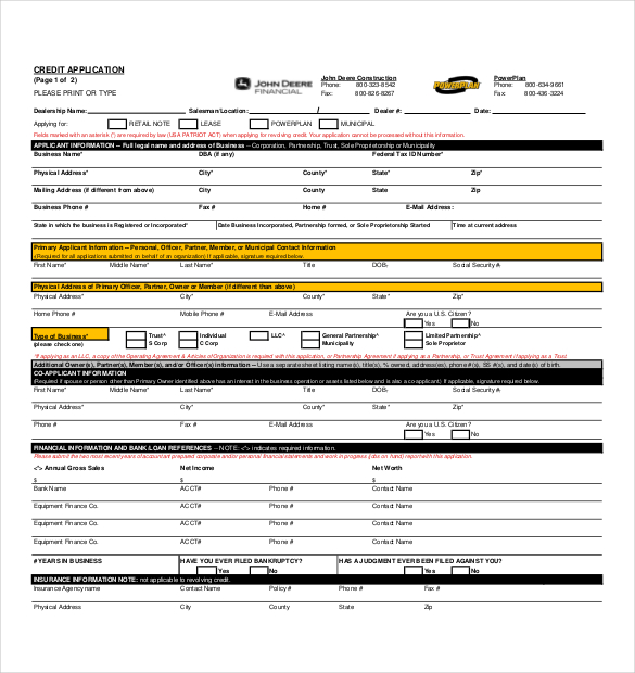 20+ Credit Application Templates - Google Docs, Apple Pages, Word ...