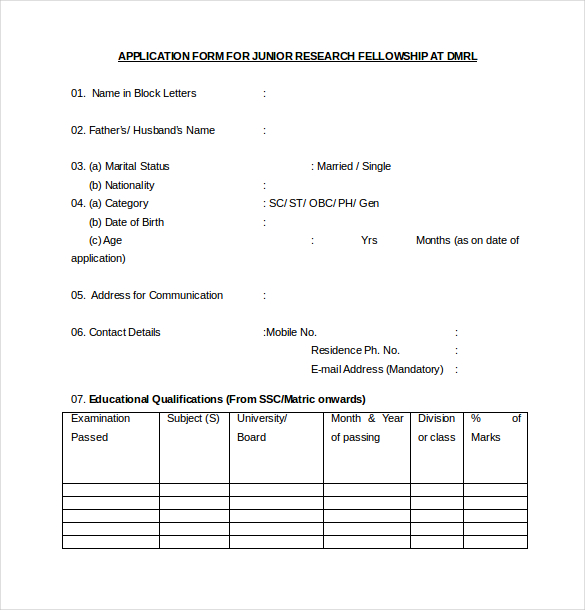 19+ Internship Application Templates in Google Docs | Word | Outlook ...