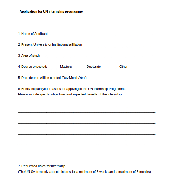 19+ Internship Application Templates in Google Docs | Word | Outlook ...