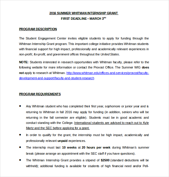 19+ Internship Application Templates in Google Docs | Word | Outlook ...