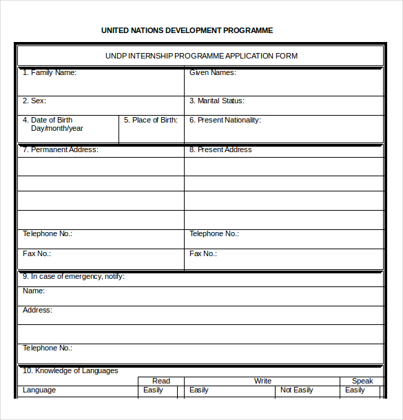 19+ Internship Application Templates in Google Docs | Word | Outlook ...