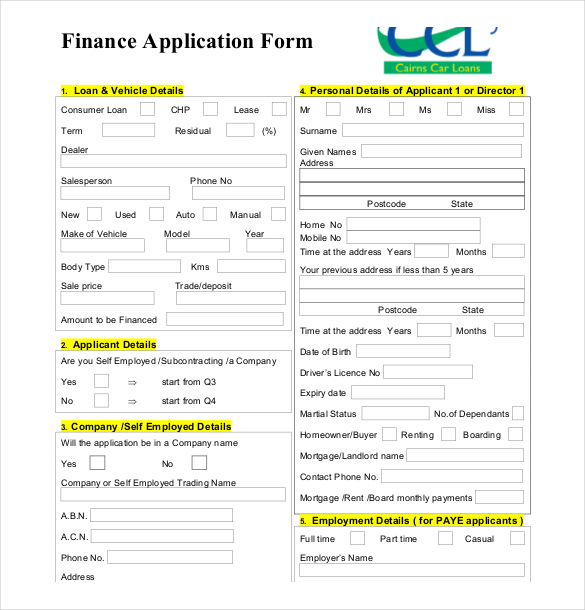 10+ Loan Application Templates - PDF, DOC