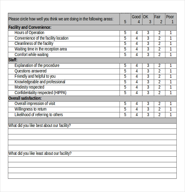 Satisfaction Survey Template 20 Free Word Excel PDF Documents Download