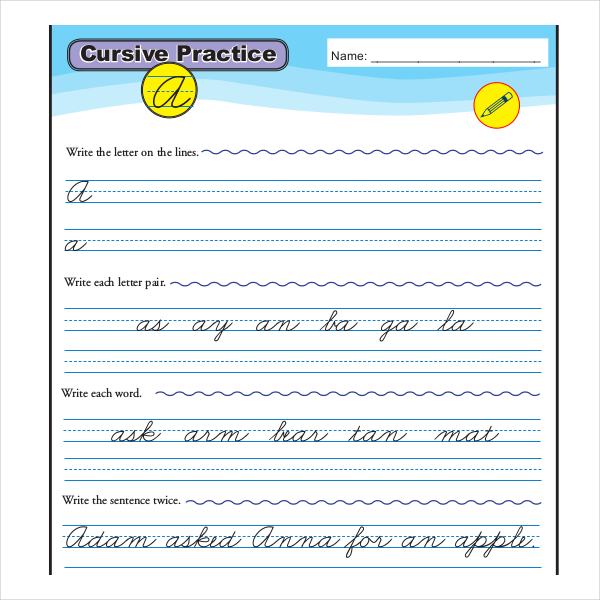 Cursive Writing Template 8 Free Word PDF Documents Download