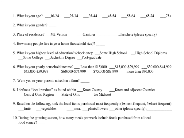 Product Survey Template – 13+ Free Word, PDF Documents Download