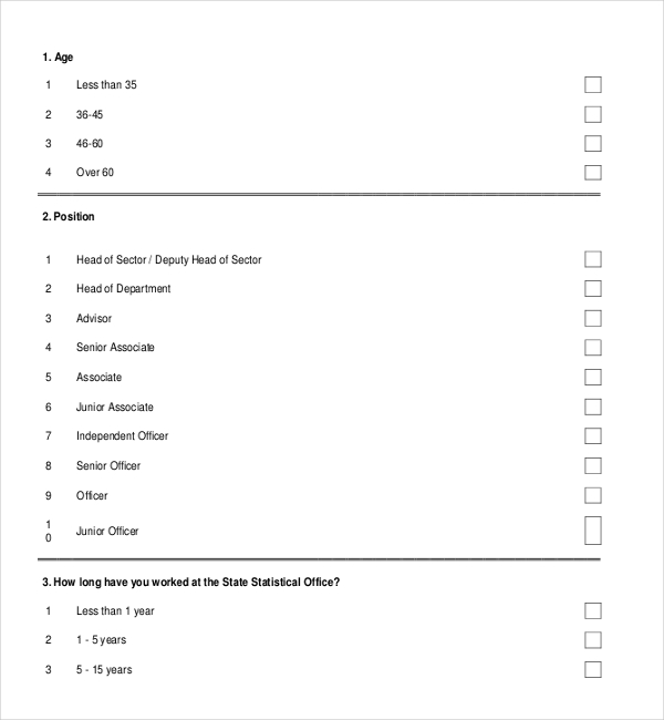 Free Survey Template – 14+ Free Word, Excel, PDF Documents Download