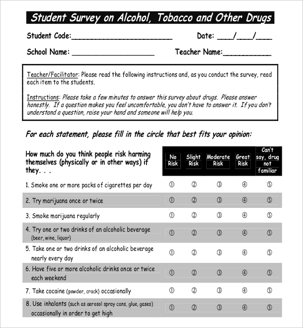 Free Student Survey Template Printable Templates