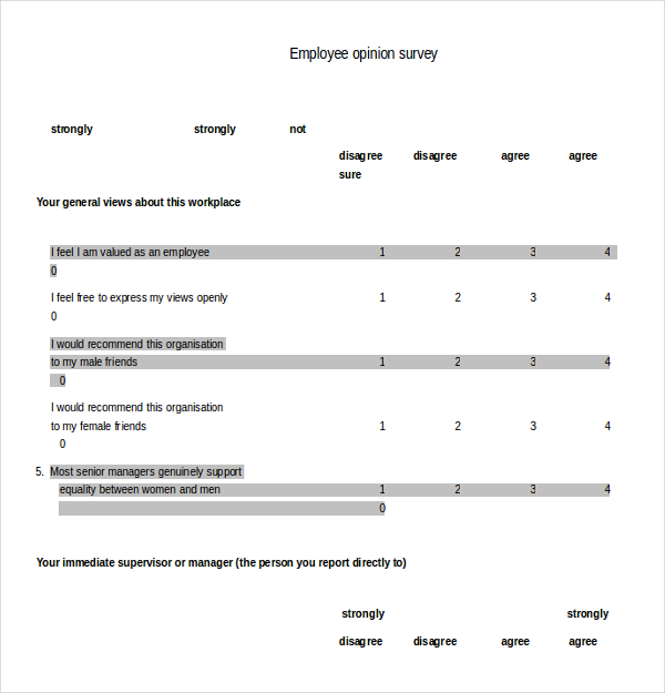 20+ Employee Survey Templates & Samples - DOC, PDF