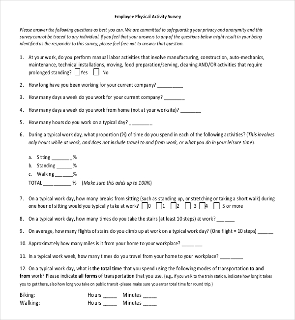 20+ Employee Survey Templates & Samples - DOC, PDF
