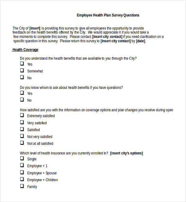 20+ Employee Survey Templates & Samples - DOC, PDF