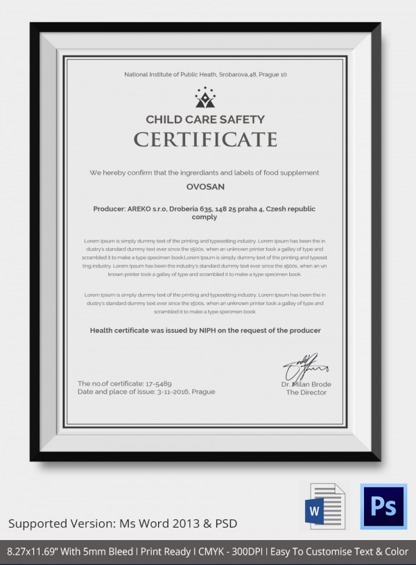 Kids Certificate Template - 13+ PDF, PSD, Vector Format Download