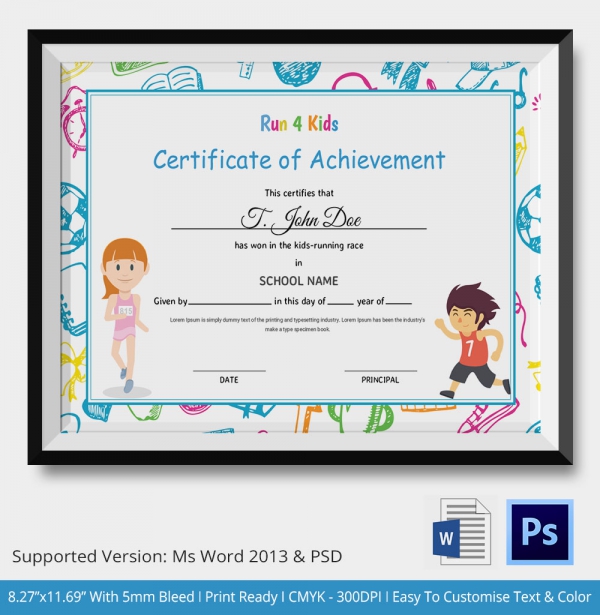 Kids Certificate Template - 13+ PDF, PSD, Vector Format Download