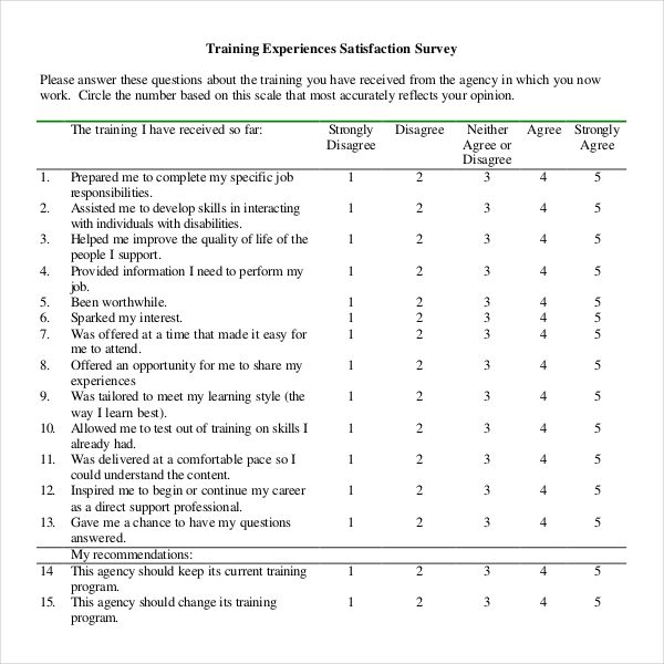 9+ Training Survey Templates – Word, PDF, Google Docs, Apple Pages