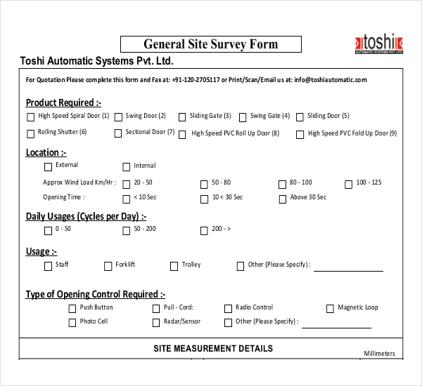 12+ Site Survey Templates – PDF, Word