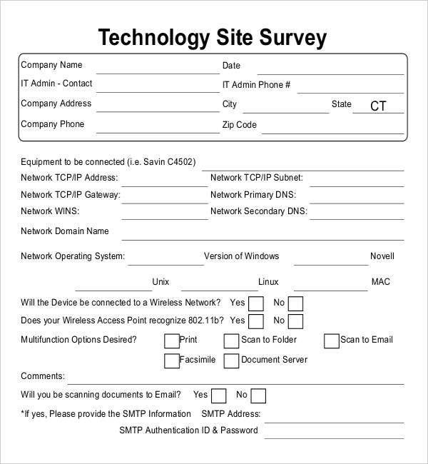 12+ Site Survey Templates – PDF, Word