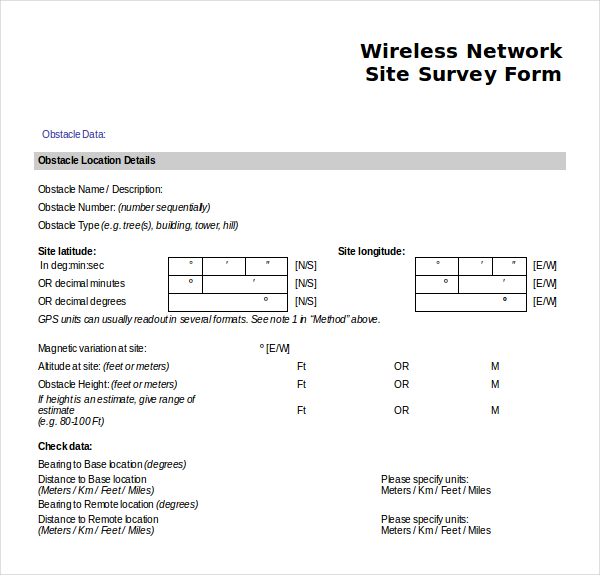 12+ Site Survey Templates – PDF, Word