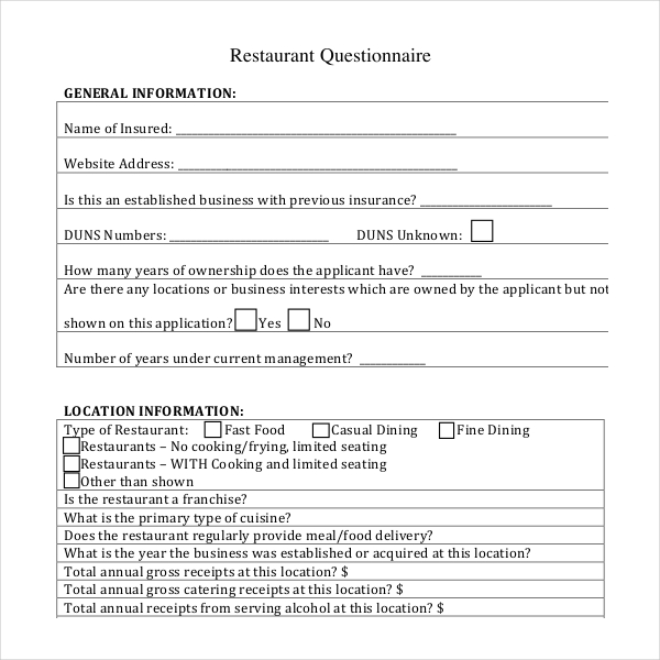 18+ Restaurant Survey Templates – PDF, Word