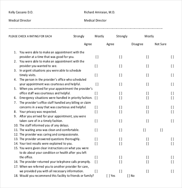 14+ Patient Survey Templates – PDF, Word