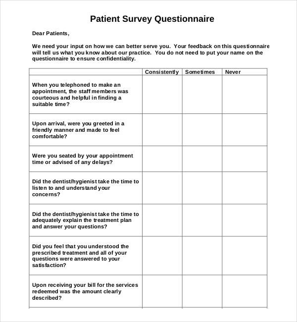 14+ Patient Survey Templates – PDF, Word