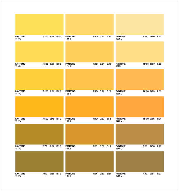 9+ Pantone Color Chart Templates - Free Sample, Example, Format