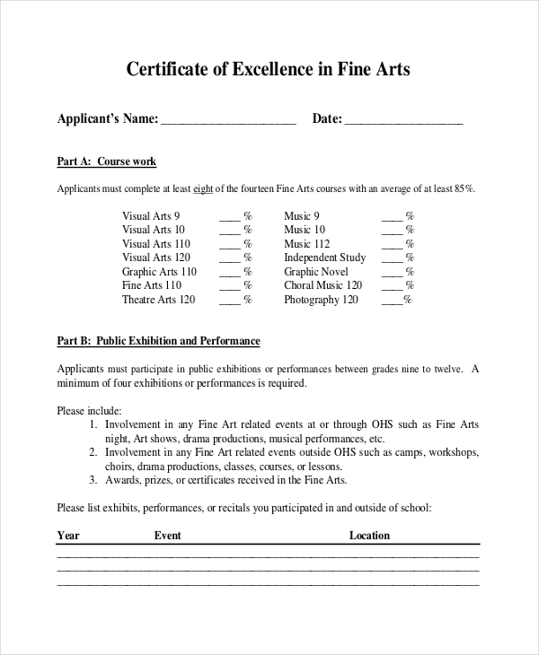 Excellence Certificate Template - 24+ Word, PDF, PSD Format Download
