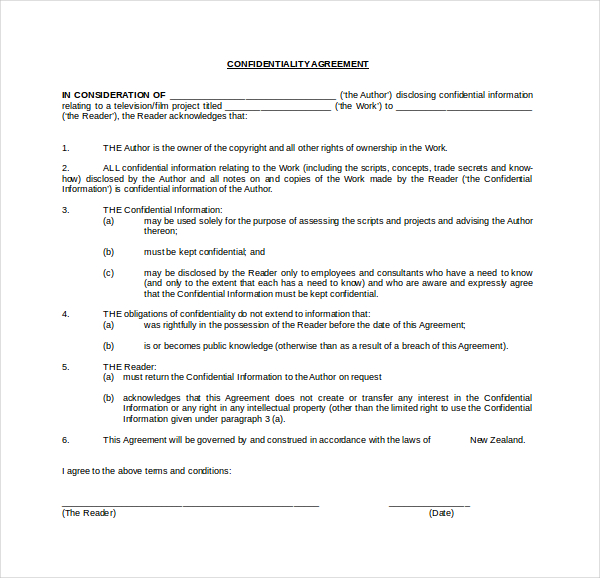 Basic Confidentiality Agreement – 18+ Free Word, PDF Documents Download
