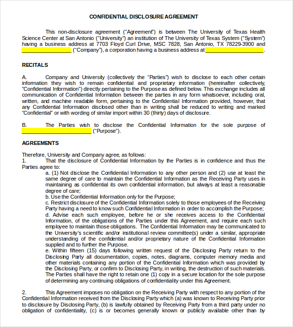 Basic Confidentiality Agreement – 18+ Free Word, PDF Documents Download