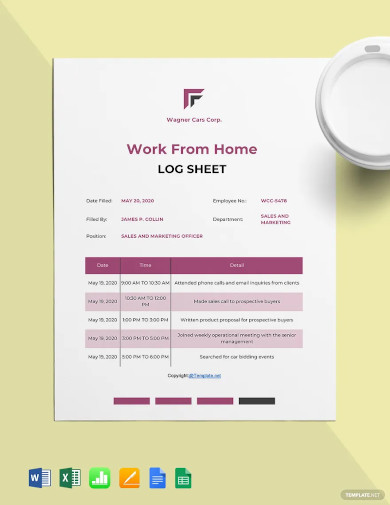 Work Log Template - 20+ Free Word, Excel, PDF Documents Download!