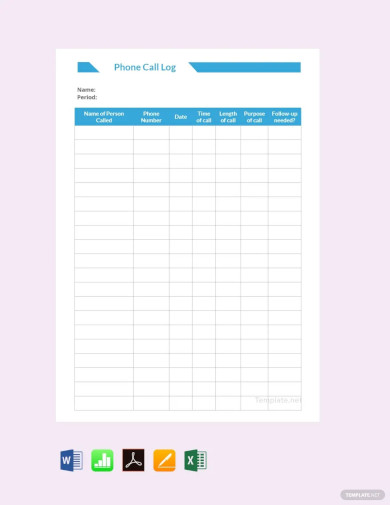Phone Log Template - 10+ Word, PDF Documents Download